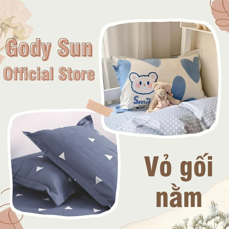 Vỏ gối nằm cotton poly Gody Sun 45x65cm đẹp dễ thương | Shopee Việt Nam