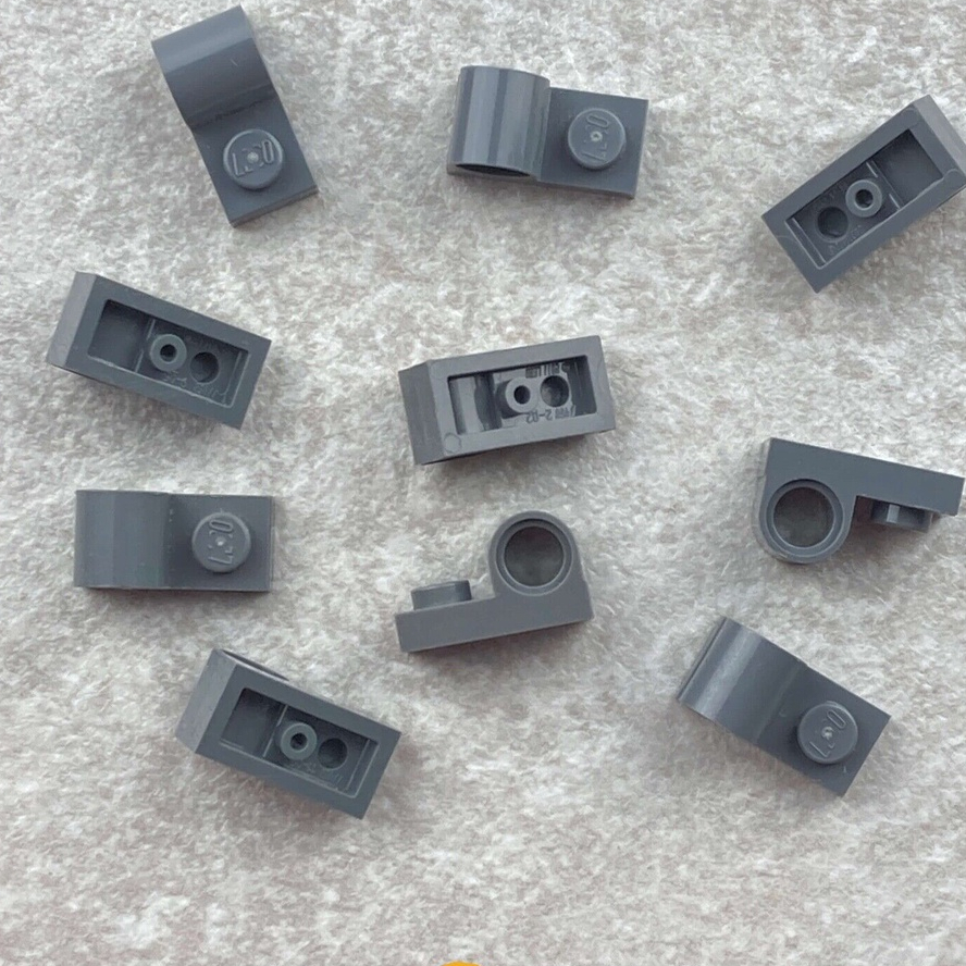 Lot 10x LEGO 11458 Plate, Modified 1 x 2 with Pin Hole on Top - Dark ...