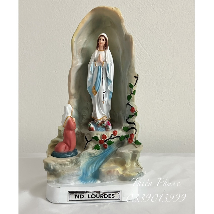 Tượng Công Giáo - Tượng Đức Mẹ Maria Hang Đá Lộ Đức 20cm | Shopee Việt Nam