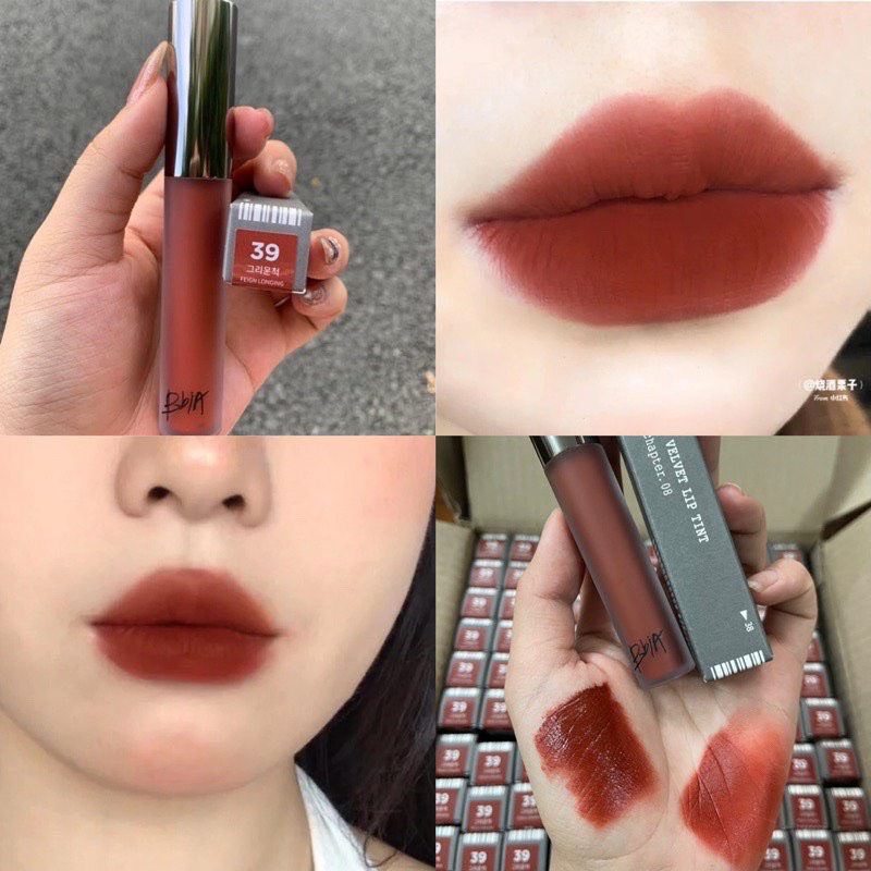 Son Kem Lì BIBIA Velvet Tint #39 Feign Longing Đỏ Nâu Gạch | Shopee ...