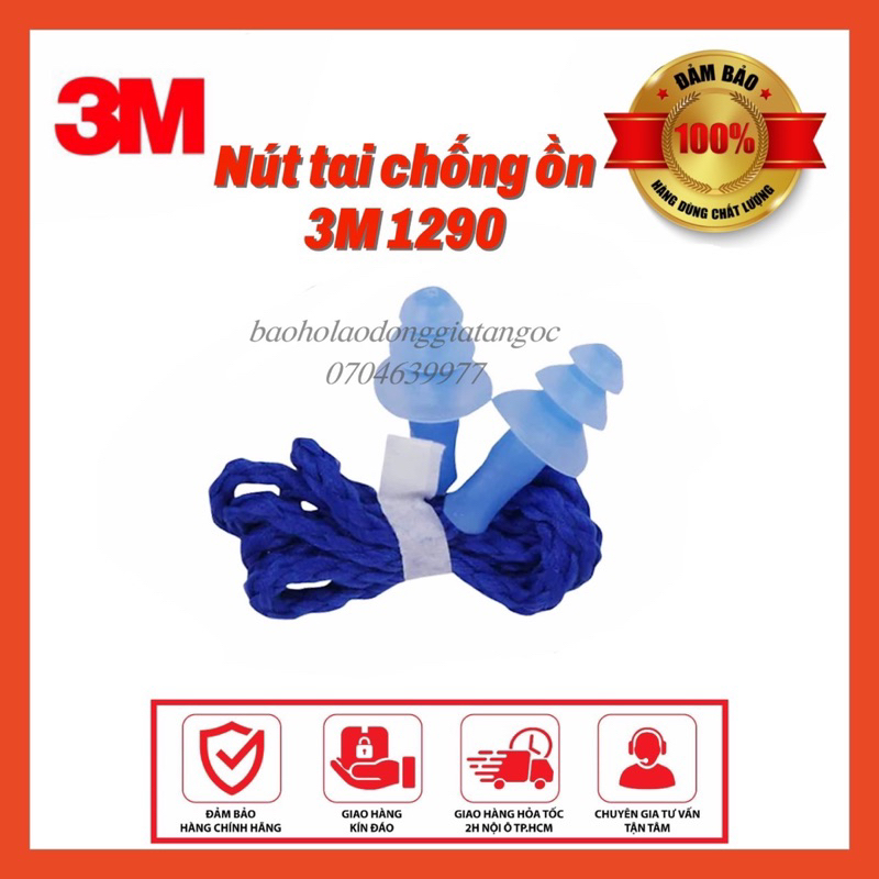 [CHÍNH HÃNG] Nút tai chống ồn 3M 1290 giảm ồn 25dB, loại có dây ...