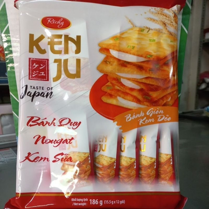 Bánh quy giòn kem dẻo Nougat hành Kenju 186g | Shopee Việt Nam