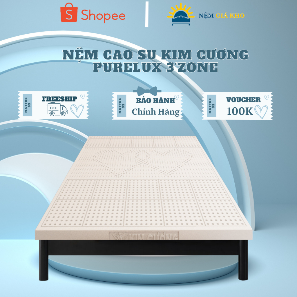Nệm cao su Kim Cương COOLUX 7'Zone Gel, Bảo hành 15 năm | Shopee Việt Nam