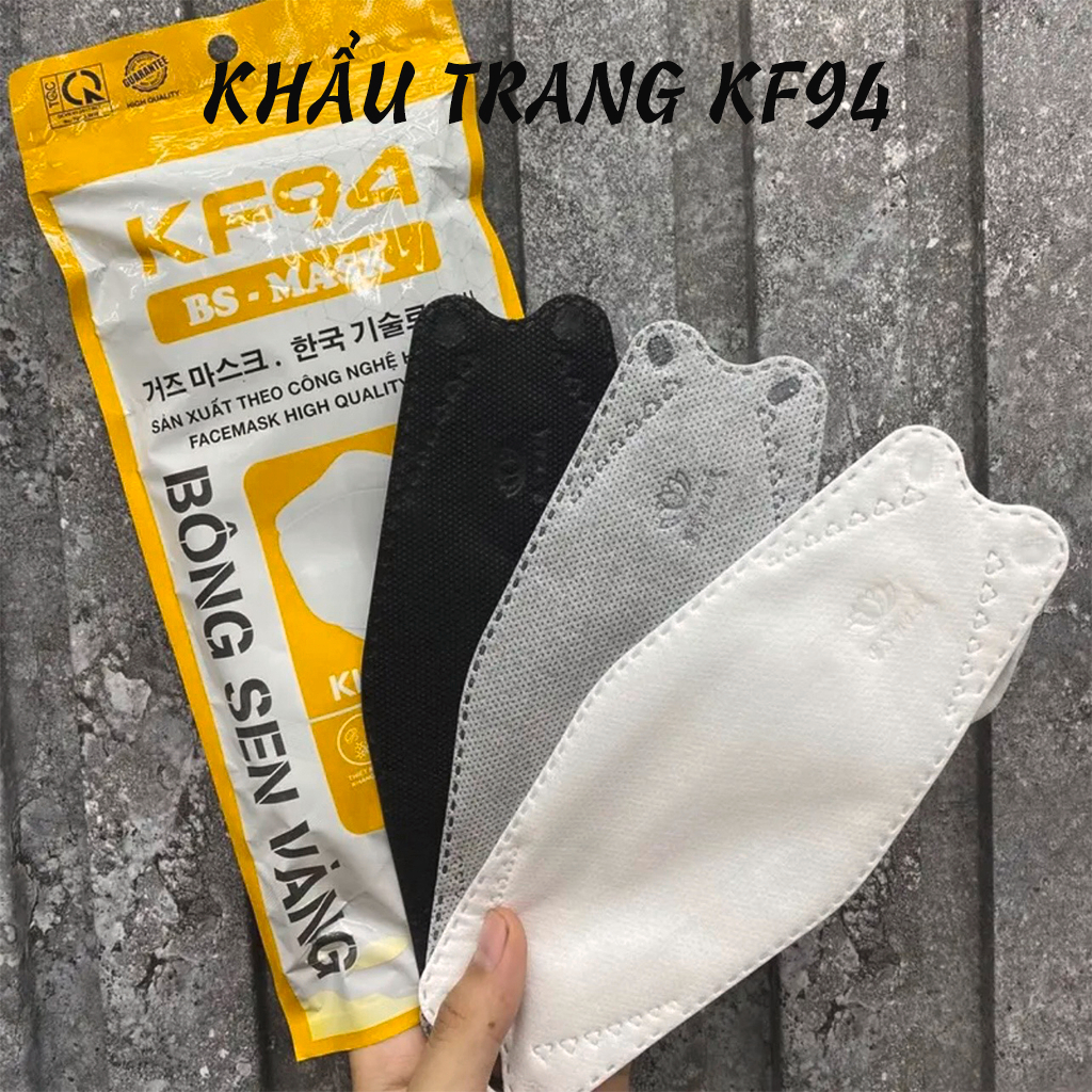 Khẩu trang KF94, khẩu trang bông 4 lớp bông sen vàng, khẩu trang Phạm Thoại | Shopee Việt Nam