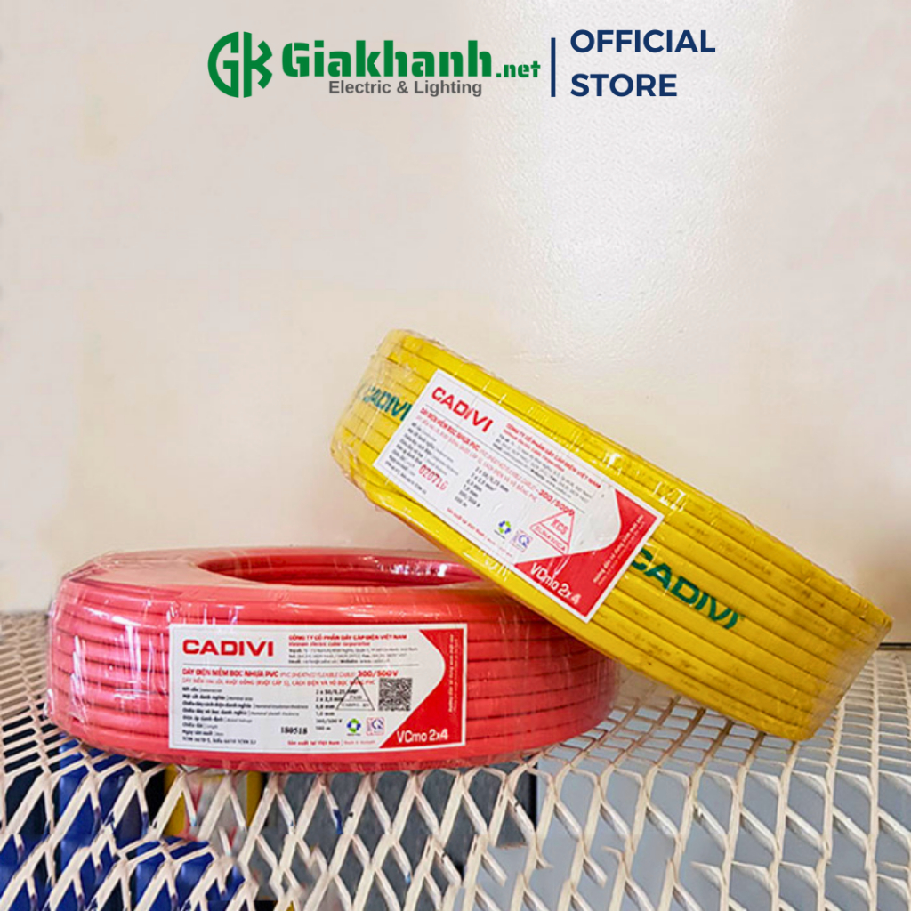 Dây Điện Đôi Mềm Oval Dẹp, 2 Lớp Cách Điện Cadivi VCmo 2x4.0 mm2 ...