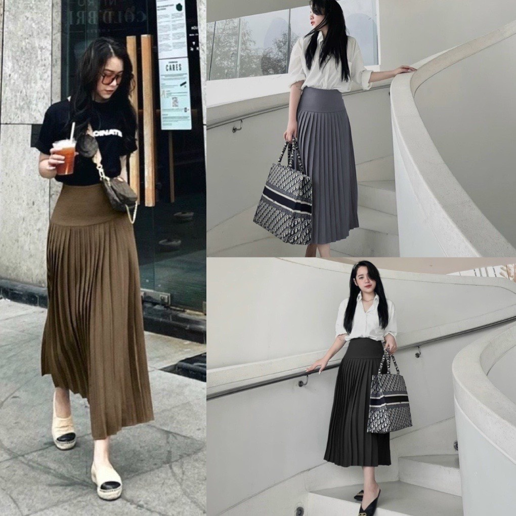 Chân Váy Xếp Ly Bản Cạp Cao Phong Cách Công Sở Siêu Xinh Mã 006 ...