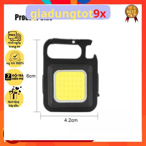 Móc chìa khoá đèn pin LED COB mini tích hợp mở bia, chống nước, dùng pin sạc, có nam châm đính ...