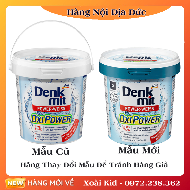 Combo Bột tẩy trắng quần áo Denkmit Oxi Power WEISS và Domol 750g đánh ...