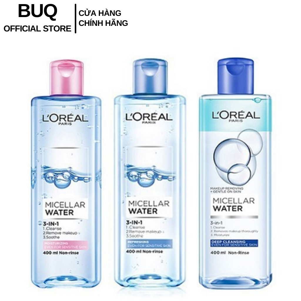 Nước tẩy trang cho mọi loại da L'Oreal Paris 3-in-1 Micellar Water 400ml | Shopee Việt Nam