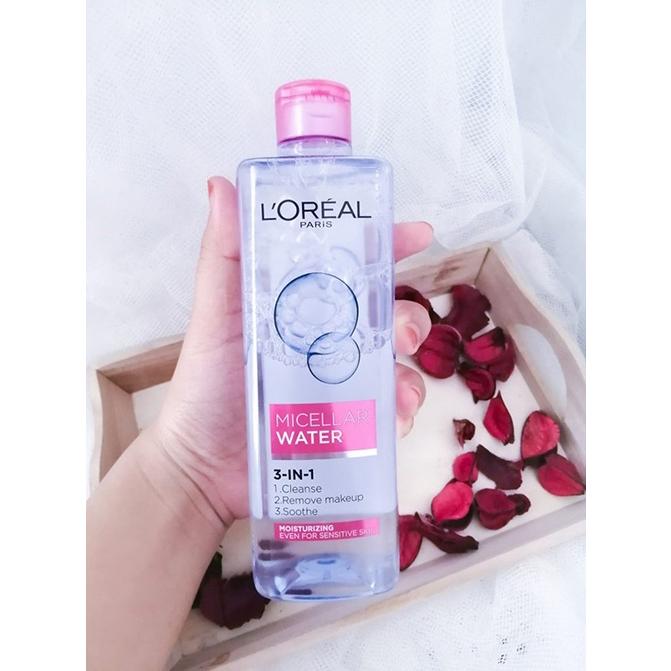 Nước tẩy trang cho mọi loại da L'Oreal Paris 3-in-1 Micellar Water 400ml | Shopee Việt Nam