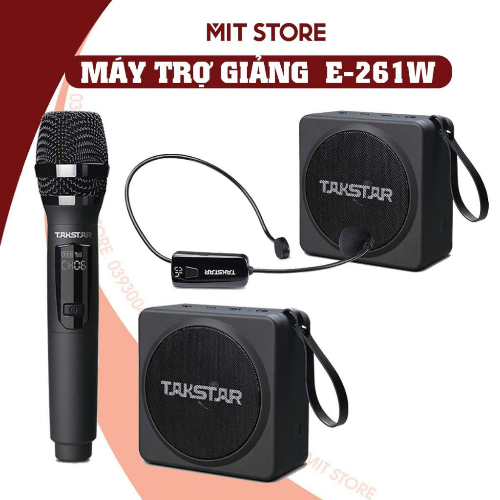 Máy Trợ Giảng Không Dây Takstar E261W Công Suất Lớn 25W, Trang Bị Mic Cầm Tay/Cài Đầu, Chính ...