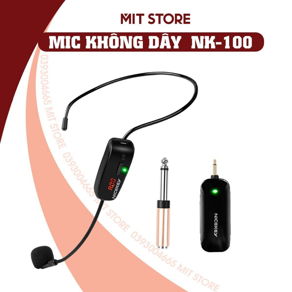 Mic không dây cao cấp NK-100 sử dụng sóng UHF kết hợp với loa kéo, loa trợ giảng, amly ...
