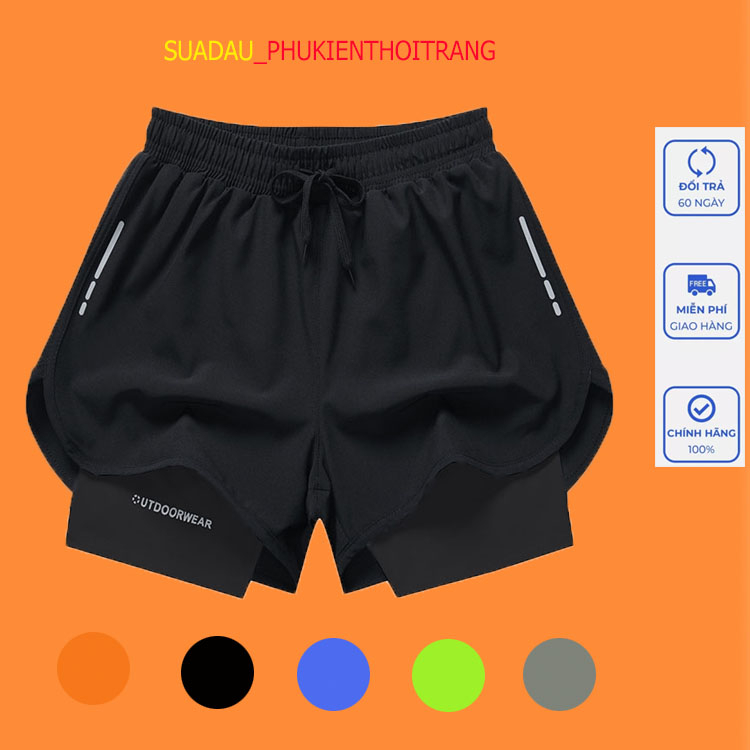⚡️[ XẢ HÀNG ] Quần chạy bộ, quần thể thao nam, nữ 2 lớp thoáng khí ( CÓ ...