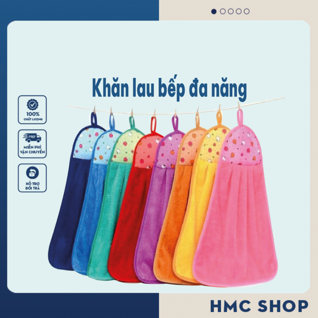Combo 2 Khăn lau tay treo tường, lau bát nhà bếp siêu thấm nước Size ...