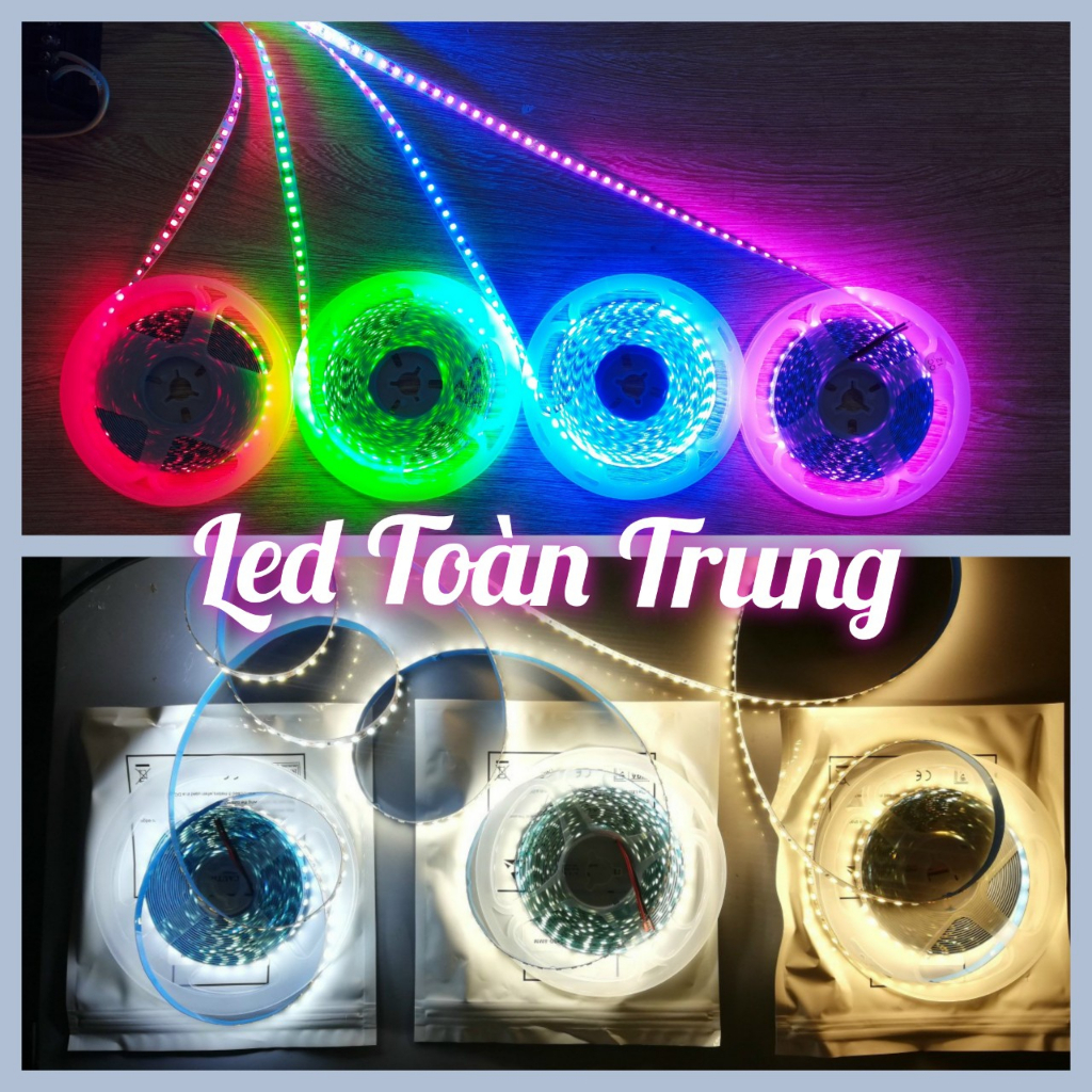 Cuộn led dây dán 5m điện 12V 2835 - 120 led, 240 led / Mét có keo dán 1 ...