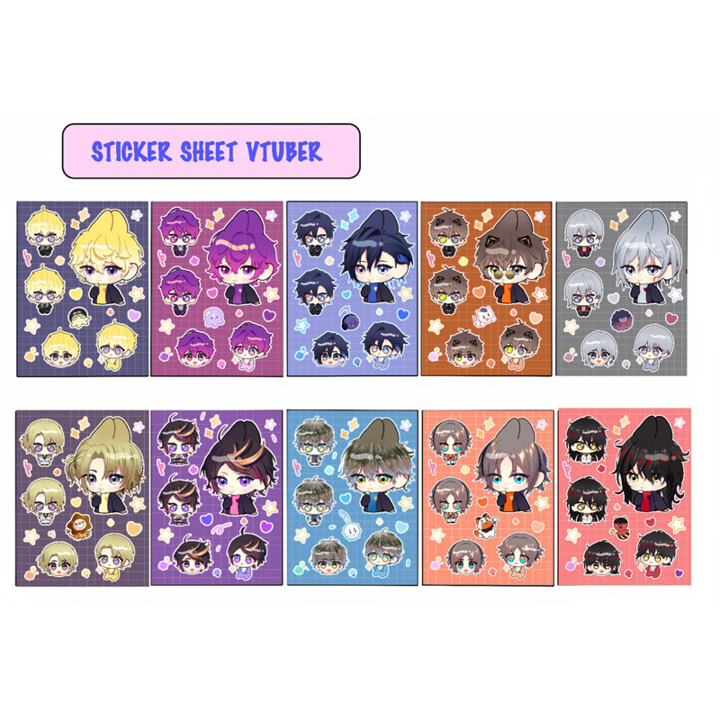 STICKER SHEET VTUBER A6 ( Luxiem, Noctyx ) | Shopee Việt Nam