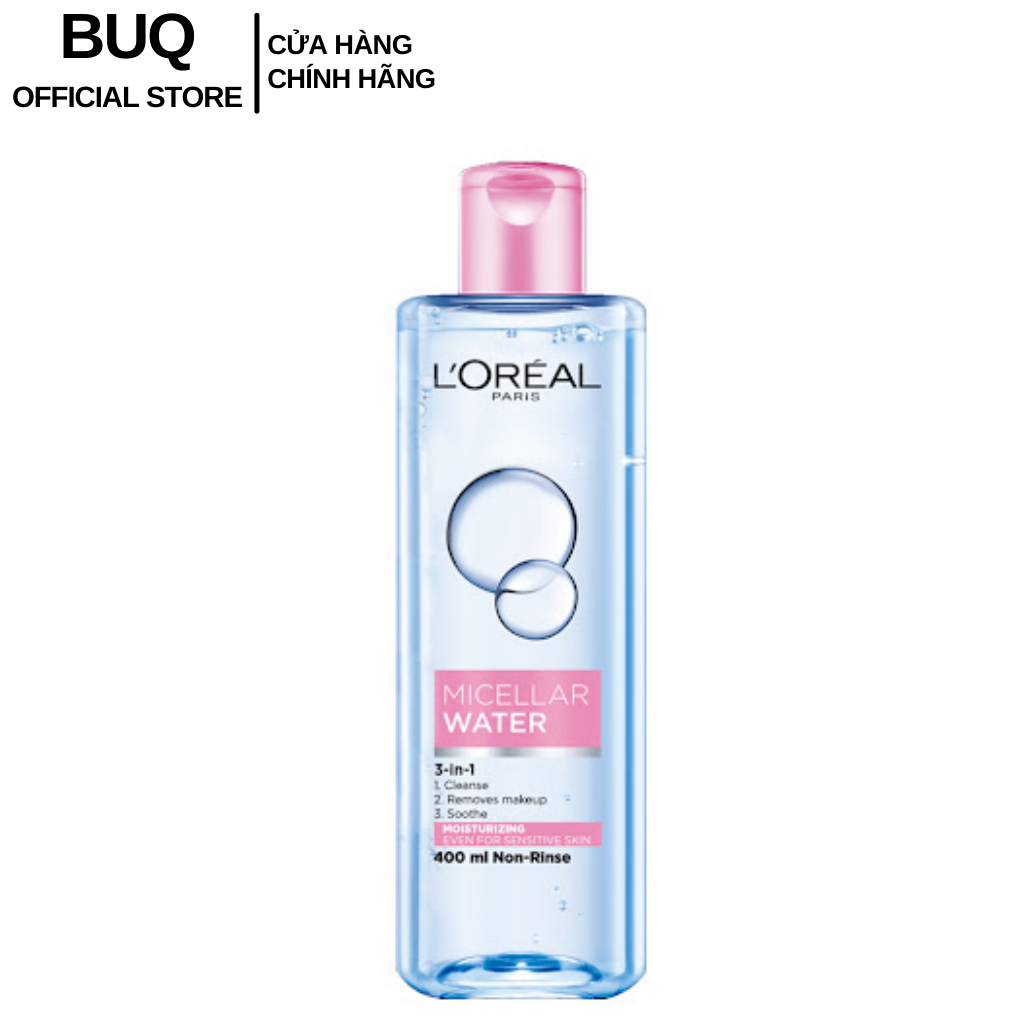 Nước tẩy trang dưỡng ẩm mượt da 3in1 L'Oreal Paris Micellar Water 400ml/95ml | Shopee Việt Nam