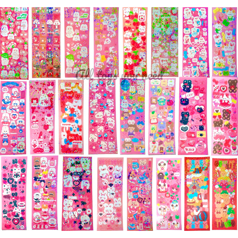 [72 mẫu] Sticker kim tuyến lấp lánh dễ thương màu hồng - Sticker trang ...