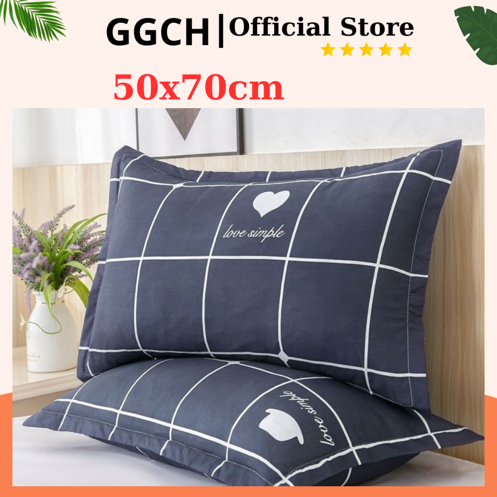 Vỏ gối nằm 50x70cm, Áo gối nằm chất liệu Cotton poly bền đẹp (Được lựa ...