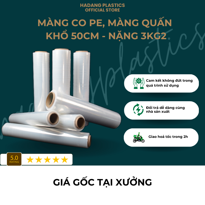 MÀNG CO PE 3KG2 | MÀNG QUẤN HÀNG KHỔ 50CM LÕI 300G | Shopee Việt Nam