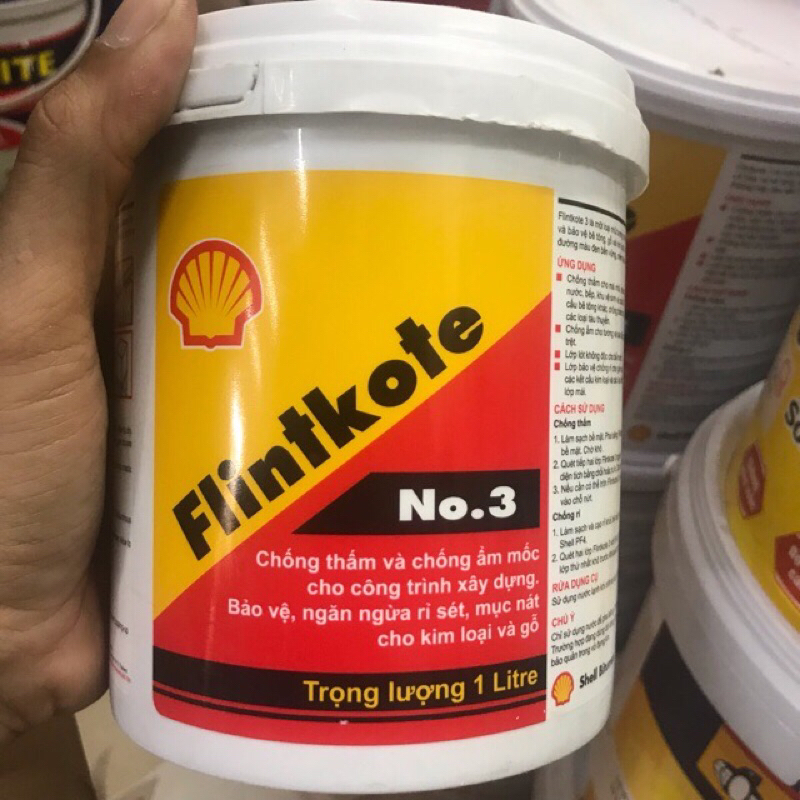 lon 1kg- SHELL FLINTKOTE No 3 – Sơn chống thấm gốc Bitum | Shopee Việt Nam