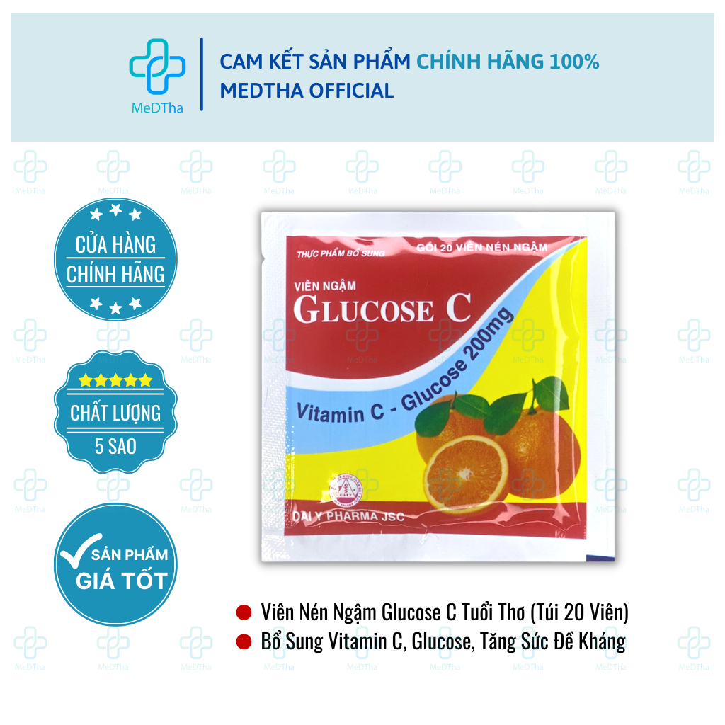 Glucose C - Viên Ngậm Vitamin C, Tăng Sức Đề Kháng Cho Bé (Gói 20 Viên ...