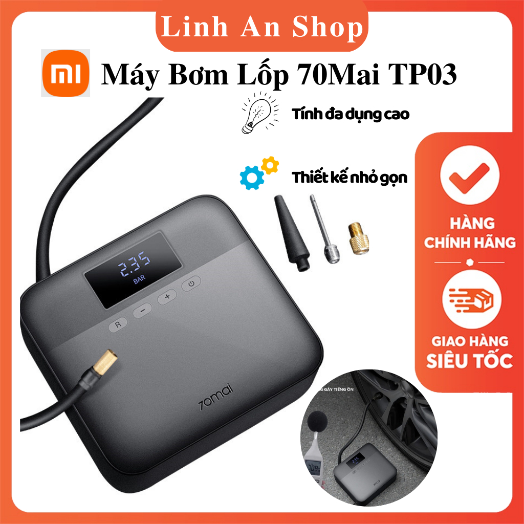 Bơm Đa Năng Xiaomi 70mai TP03 - Nhiều Đầu Bơm Chuyên Dụng Ô Tô, Bơm Bóng, Xe Đạp - Kết Nối Thông ...