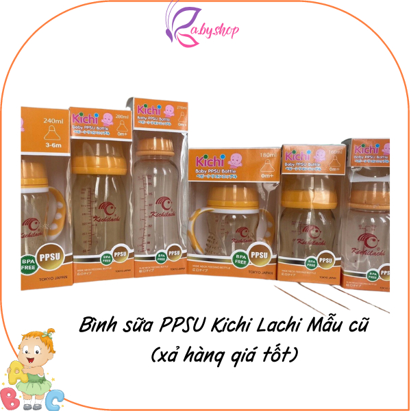 Bình sữa PPSU KICHILACHI 180ml và 240ml(có tặng núm) | Shopee Việt Nam