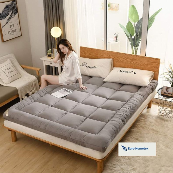 Nệm Topper Hàng Cao Cấp Dày 9cm, Tấm Đệm Trải Sàn Sợi Bông Microfen ...