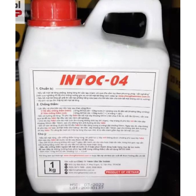 Sơn chống thấm thuận và ngược Intoc 04 cho sàn, tường, sân thượng | Shopee Việt Nam