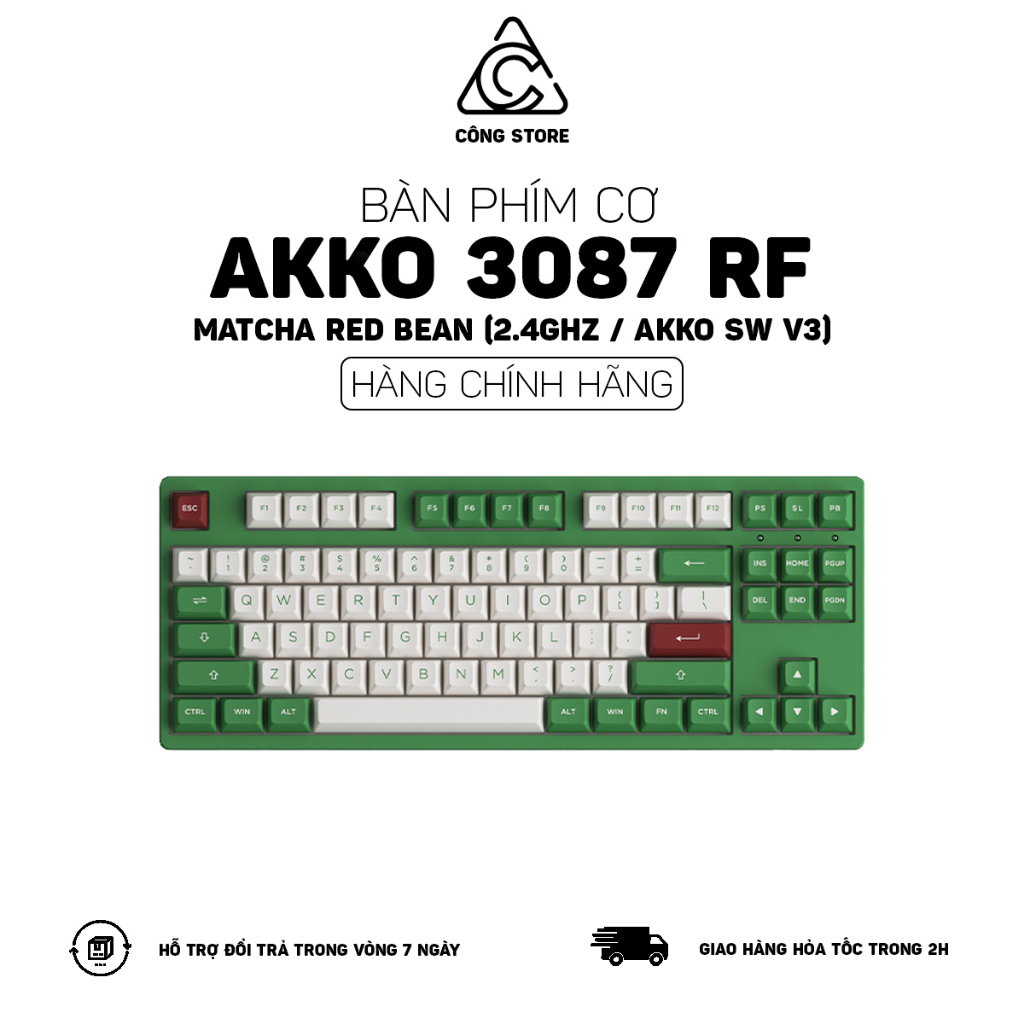Bàn phím cơ AKKO 3108/ AKKO 3087 RF Matcha Red Bean (2.4Ghz / AKKO sw ...