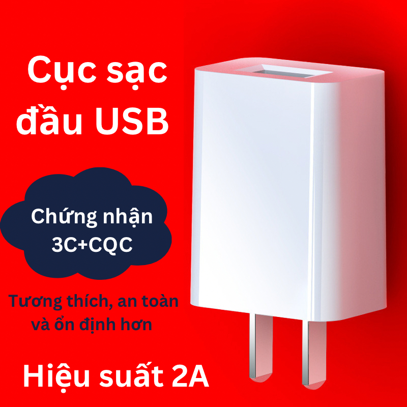 Củ Sạc Nhanh Với Cổng USB 5V2A Tiêu Chuẩn 3C ( Màu trắng ) | Shopee Việt Nam