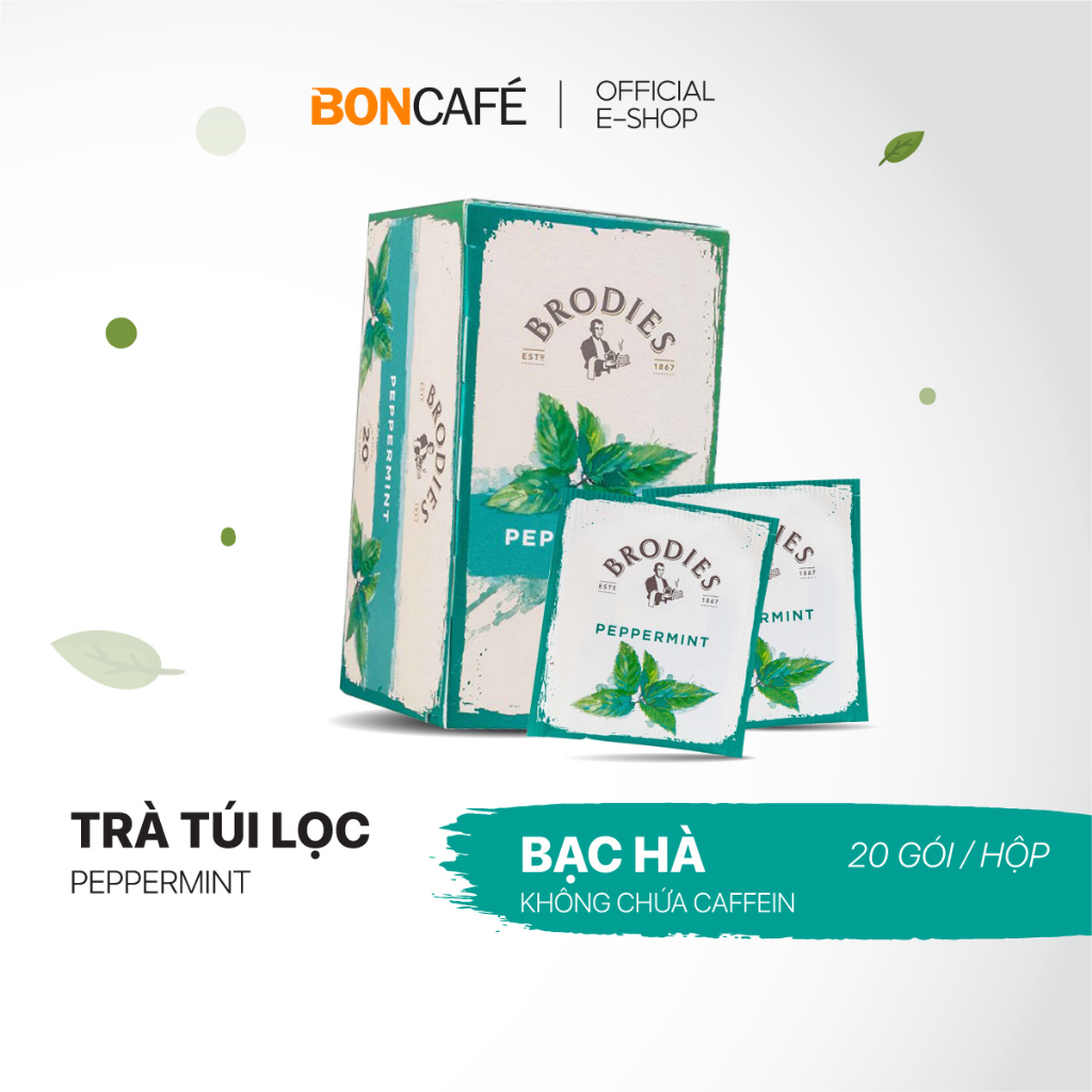 Trà thảo mộc túi lọc Brodies Peppermint 20 gói/hộp - Brodies Peppermint Tea (2g/20's) | Shopee ...