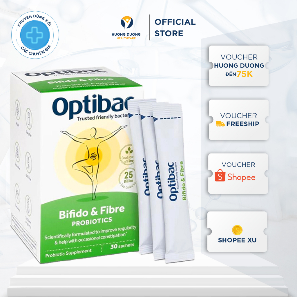 Men vi sinh Optibac Probiotics Bifido & Fibre, giảm táo bón và tăng ...