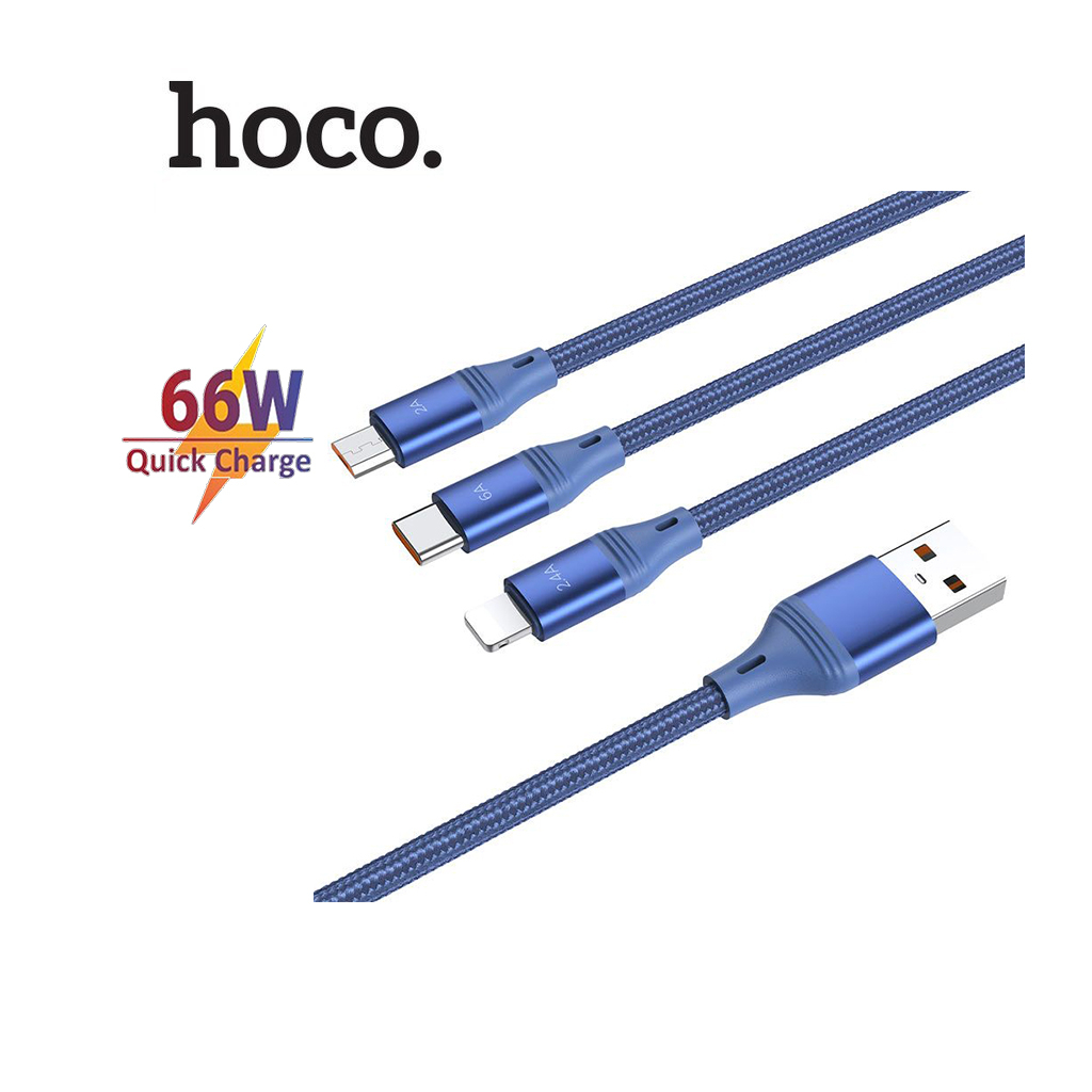 Cáp sạc Hoco U104 3in1 sạc nhanh 66W dây bện đồng bộ dữ liệu cho ...