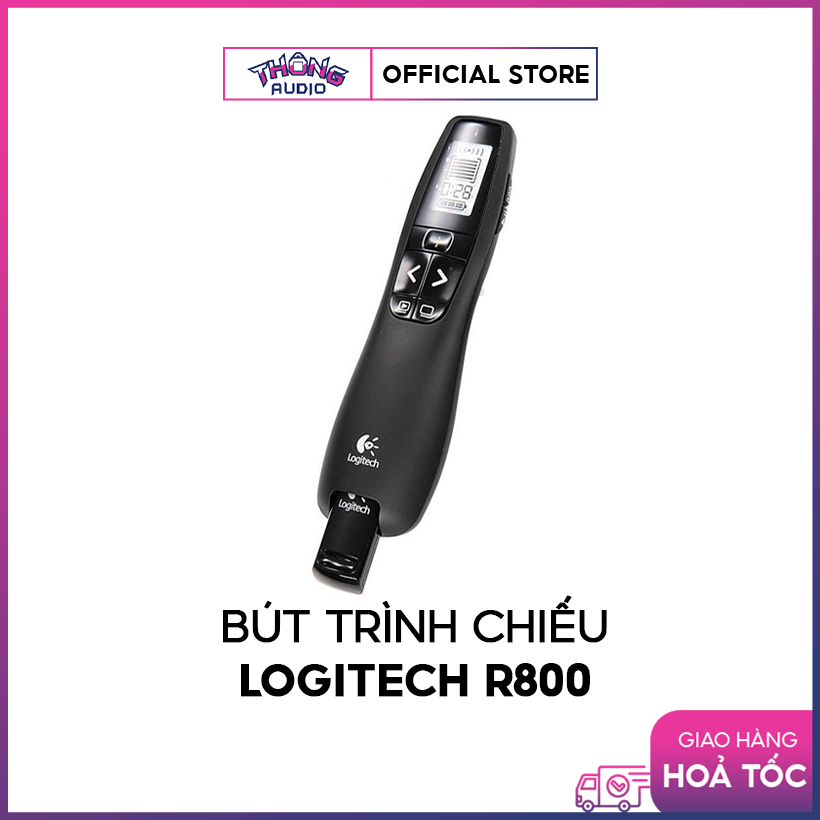 Bút trình chiếu từ xa Logitech R800 - Phạm vi 30 mét, có màn hình LCD ...