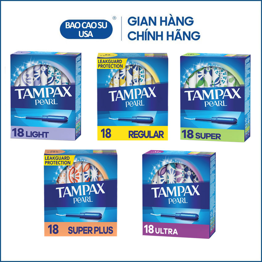 Băng vệ sinh dạng ống Tampon Tampax Pearl Light/ Regular/ Super/ Super ...