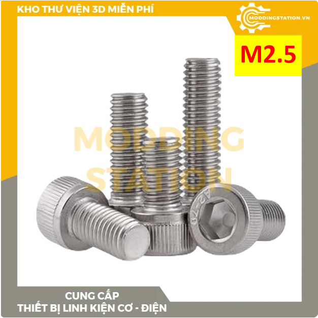Ốc Lục giác đầu TRỤ inox 304 size M2.5x3, M2.5x4, M2.5x5, M2.5x6, M2 ...