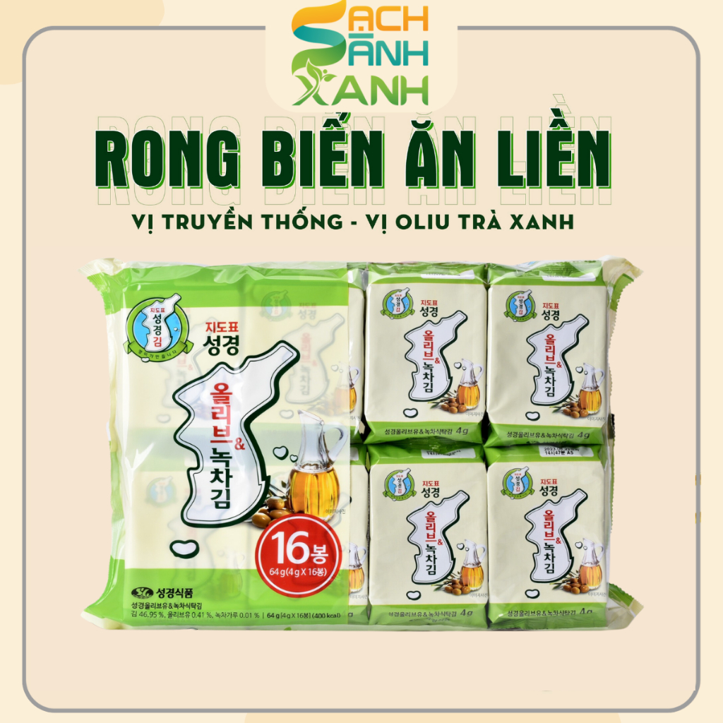 Rong Biển Ăn Liền Hàn Quốc Sung Gyung Vị Oliu Trà Xanh Dễ Ăn, Phù Hợp ...