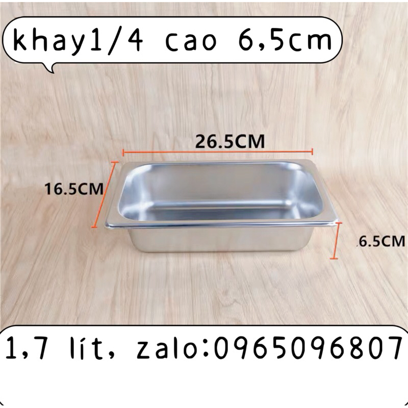 khay inox 304 đựng thực phẩm, khay topping 1/4 sâu 10cm, khay đựng thạch inox cao cấp | Shopee ...