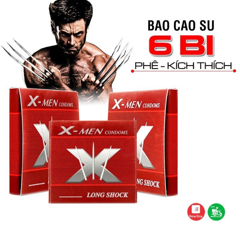 10 chiếc Bao cao su siêu mỏng gắn bi kéo dài thời gian Xmen 6bi - hộp 1 ...
