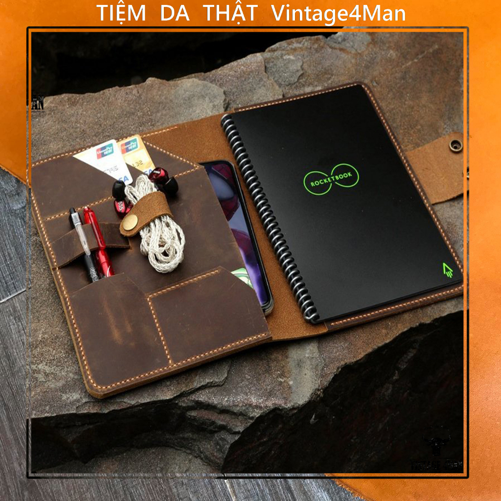 Túi Đựng Máy Tính Bảng, Số Tay Da Bò Thật handmade vintage retro / mã M19 | Shopee Việt Nam
