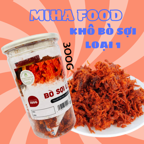 KHÔ BÒ SỢI LOẠI I 300G ĐỒ ĂN MIHA FOOD ( Chứng nhận ATTP ISO) | Shopee ...