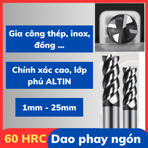 Dao phay ngón Thép, Inox 60HRC Có size từ 1mm đến 25mm | Shopee Việt Nam