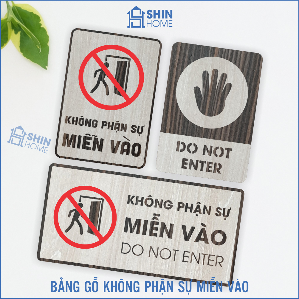 Bảng không phận sự miễn vào bằng gỗ khắc laser 2 lớp biển cấm vào ...