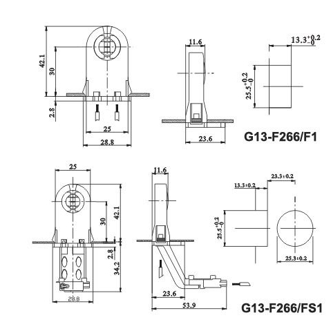 Đui đèn huỳnh quang, tupe LED G13 dùng cho bóng đèn T8 và T12 - G13 ...