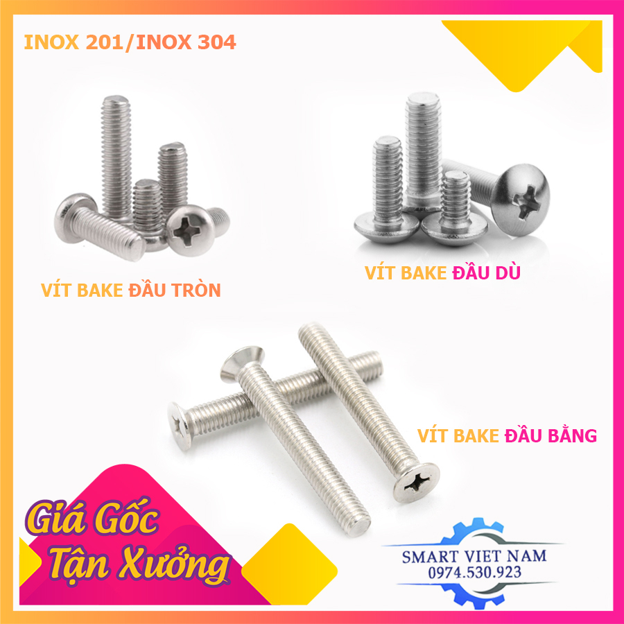 Vít bake inox M4 đầu bằng,Combo 100 Chiếc | Shopee Việt Nam