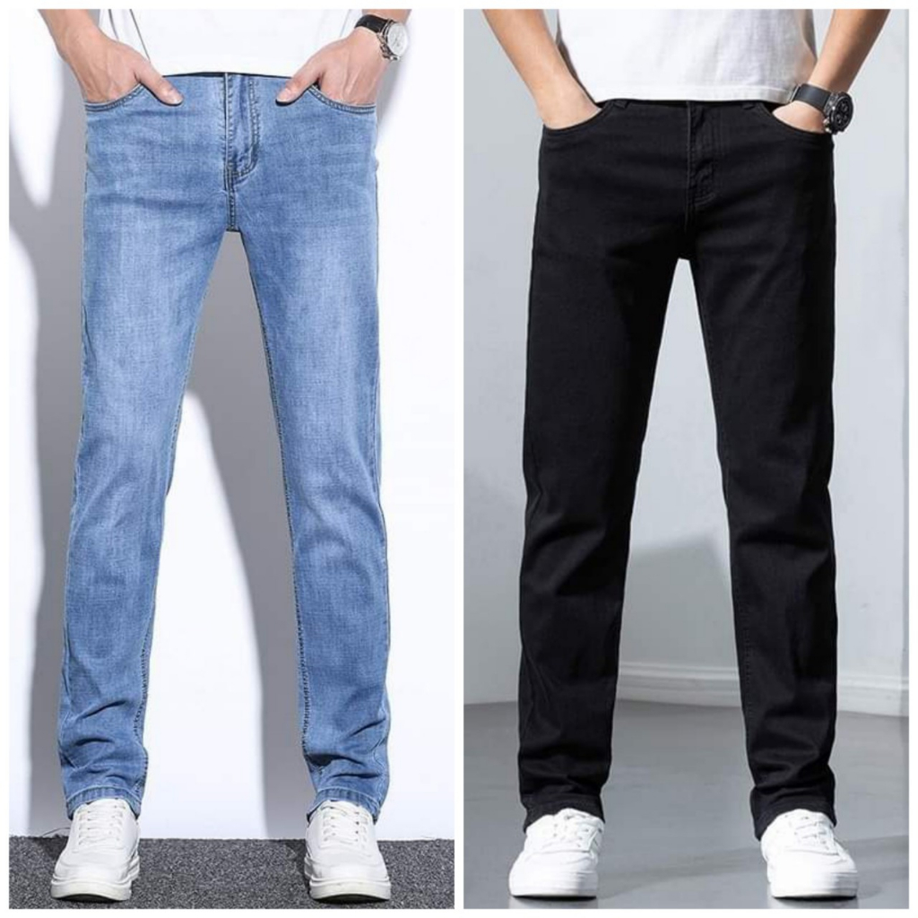 Quần Jean Nam Quần Bò Nam Trơn Co Giãn Dáng Skinny Xuất Khẩu Cao Cấp ...
