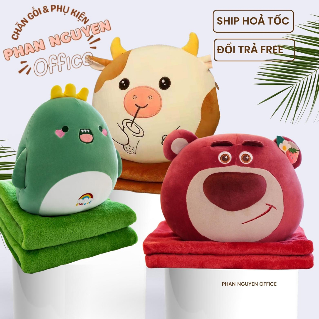 Chăn gối văn phòng Gối ngủ văn phòng nhiều mẫu Gối kèm chăn (Đổi trả ...