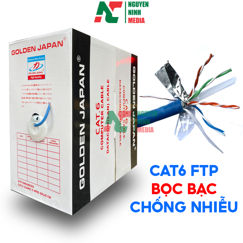 Dây Mạng Cat6 FTP Golden Japan Bọc Bạc Chống Nhiễu - Hàng Chính Hãng (Bán Lẻ Mét) | Shopee Việt Nam